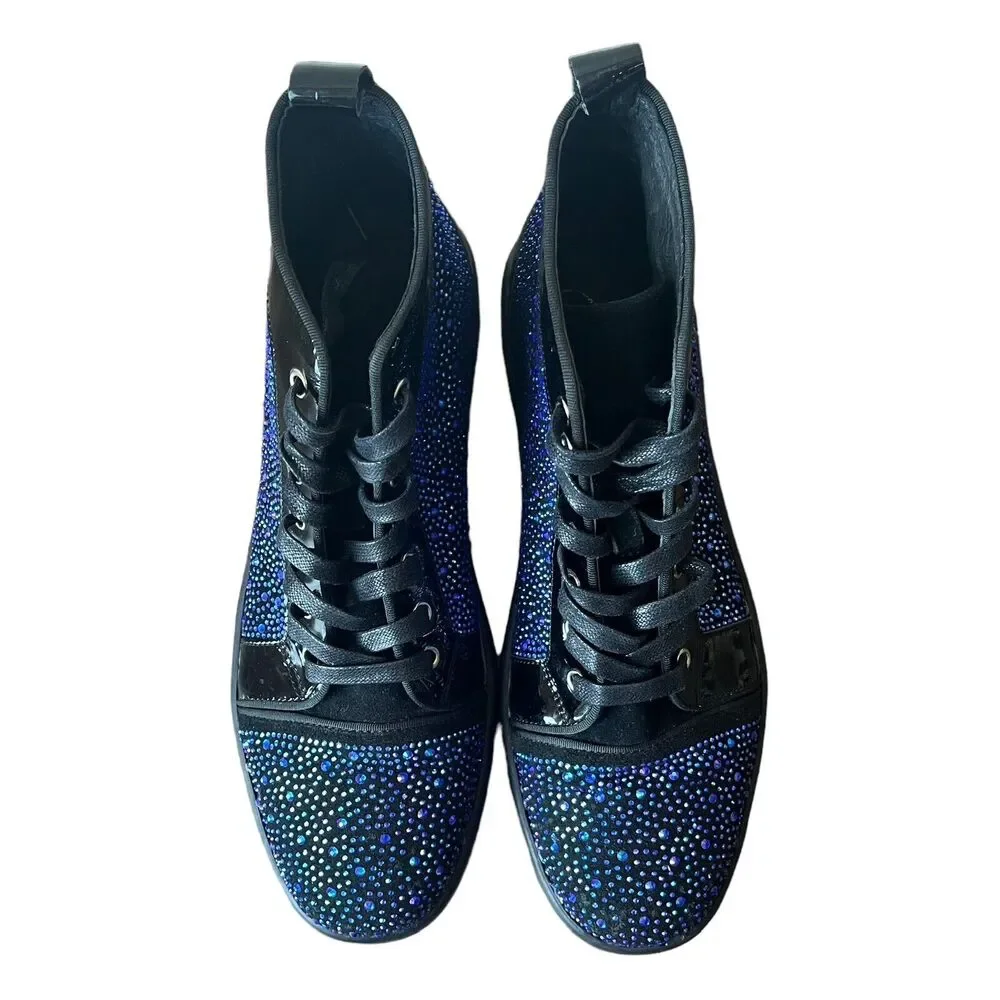 Barabas | Shoes | Barabas Mens Wild Glittery Blue And Black High Tops ...